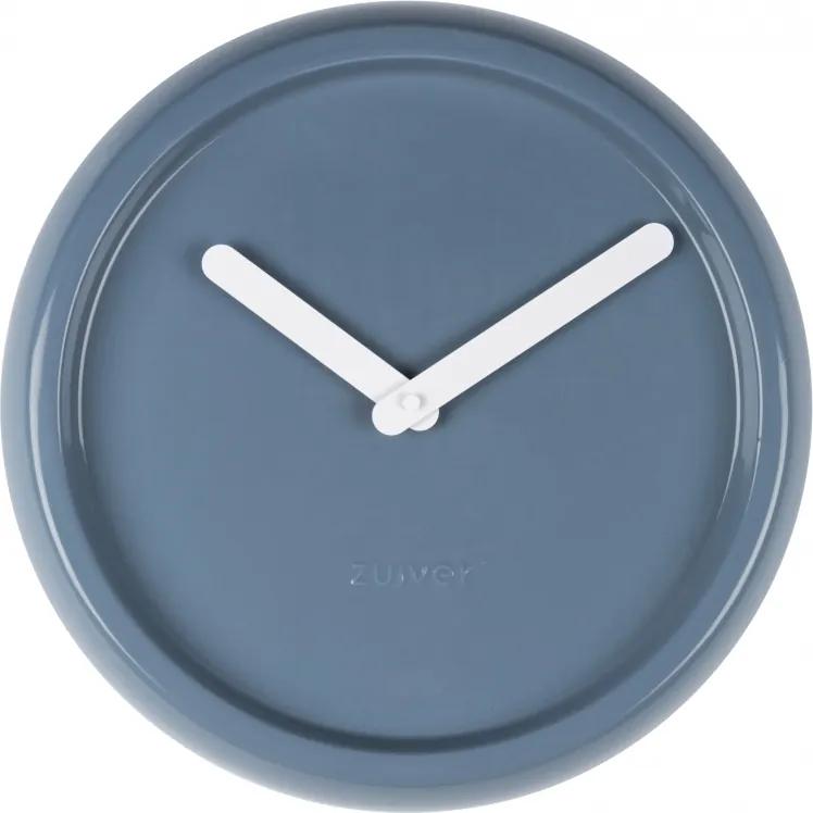 Nástěnné hodiny ZUIVER CERAMIC Ø 35 cm, modrá