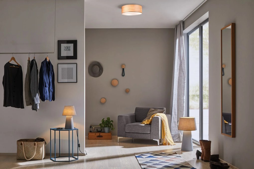 Paulmann 79650 Neordic Liska, stropní svítidlo ze světlého dřeva, 3x20W LED E27, prům. 45cm