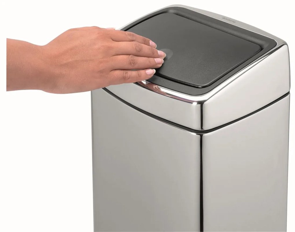 Koš Touch Bin Brabantia 10 l - čtvercový, lesklá ocel 477201