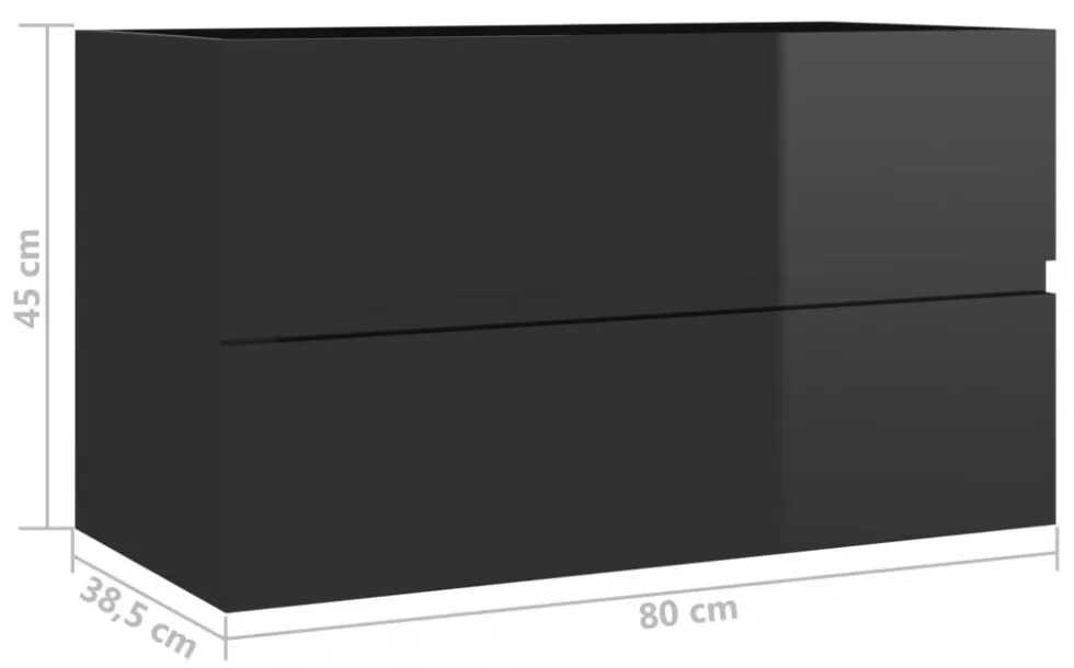 Skříňka pod umyvadlo 80 cm Dekorhome Černá