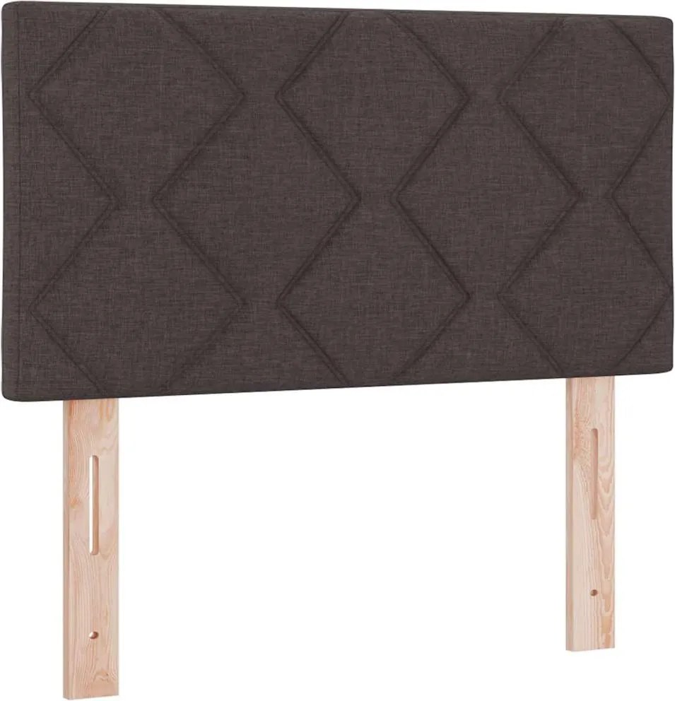 Postel s boxspringem s čelo Tmavě hnědá 80 x 200 cm textil 3340055