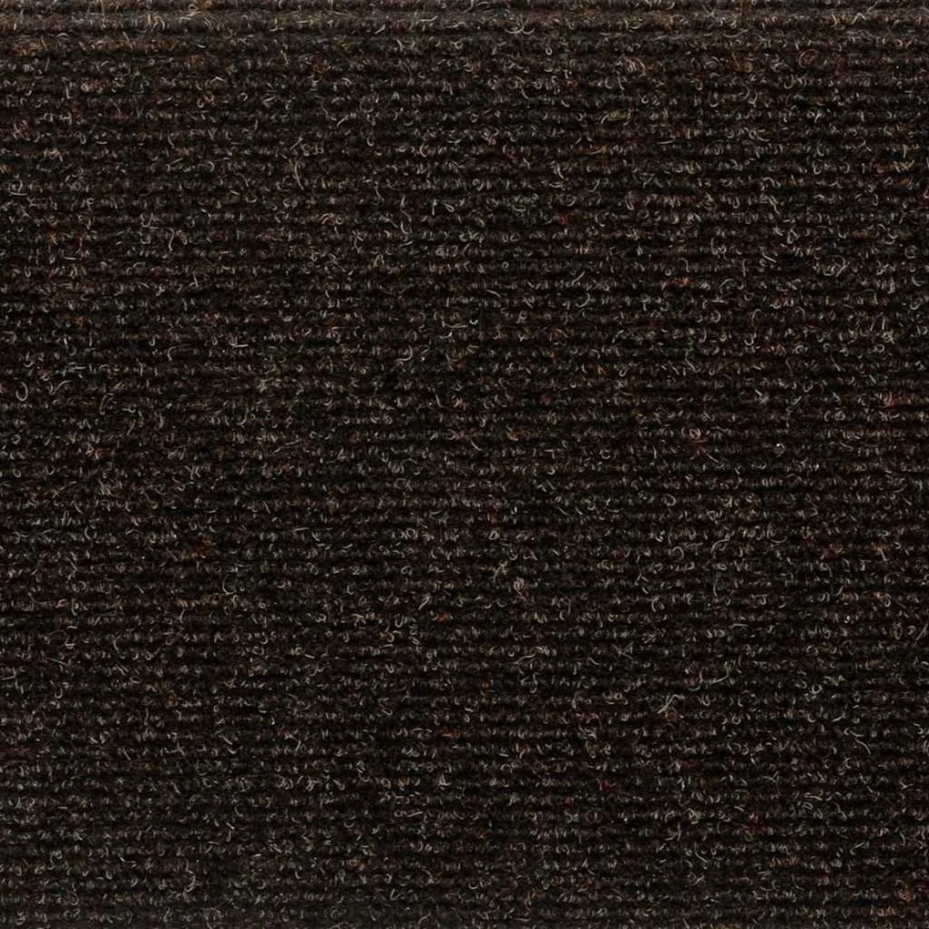 Schodové rohože samolepicí 15 ks 65 x 21 x 4 cm tmavě hnědé s obdélníkovým okrajem 326187