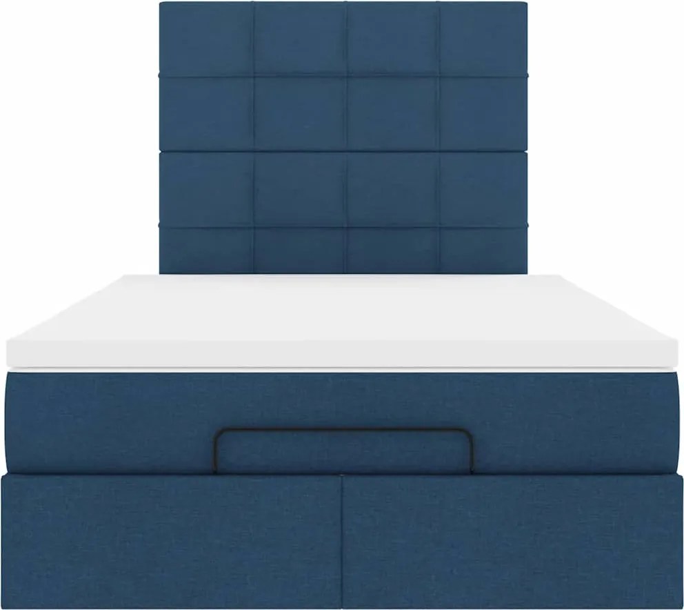 Osmanský rám postele s matrací modrá 120x190cm textil 3313146