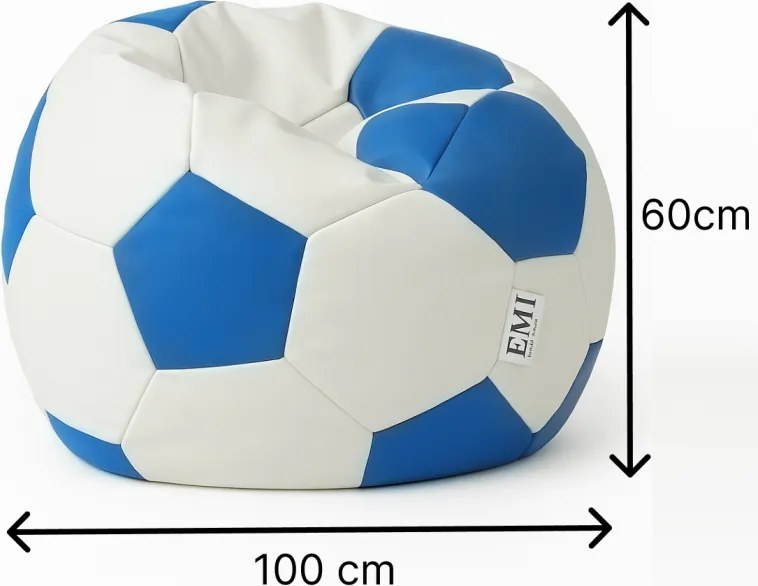 Sedací vak fotbalový míč bílo-modrý EMI