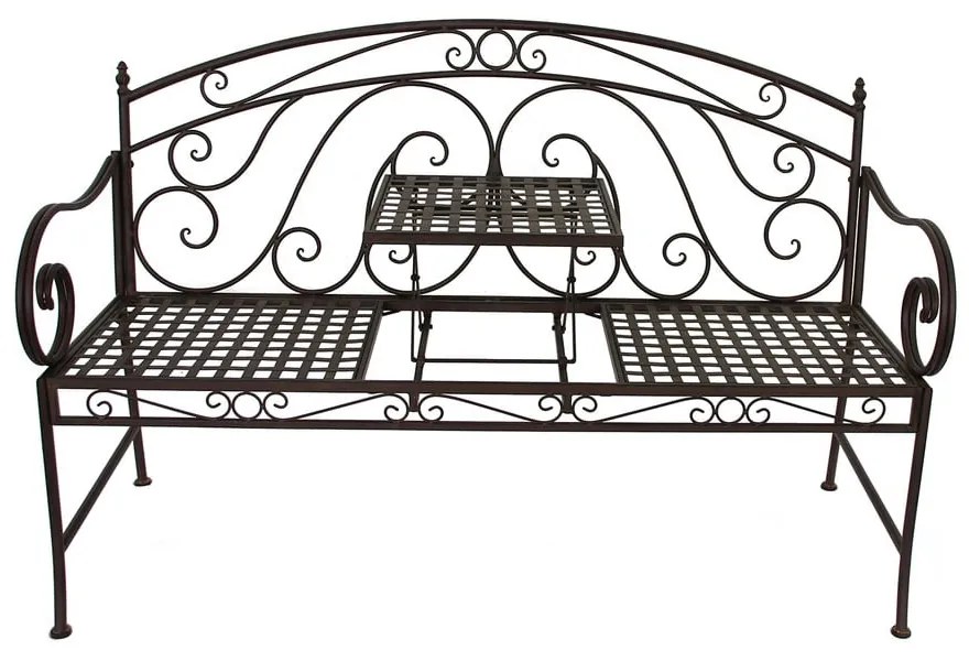 Černá kovová zahradní lavice Saket - Garden Pleasure