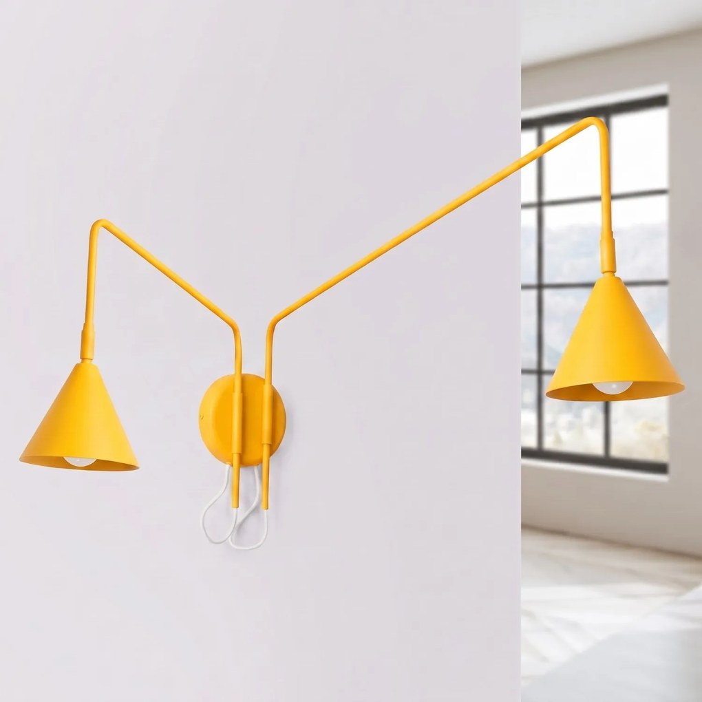 Sollux Lighting Nástěnné svítidlo NOX 2 žluté s vypínačem