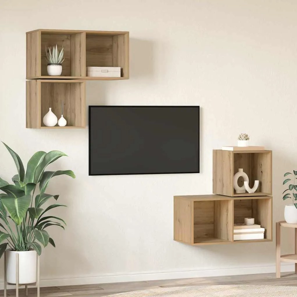 Sestava TV skříněk 4 ks Artisanový dub Kompozitní dřevo 3393290