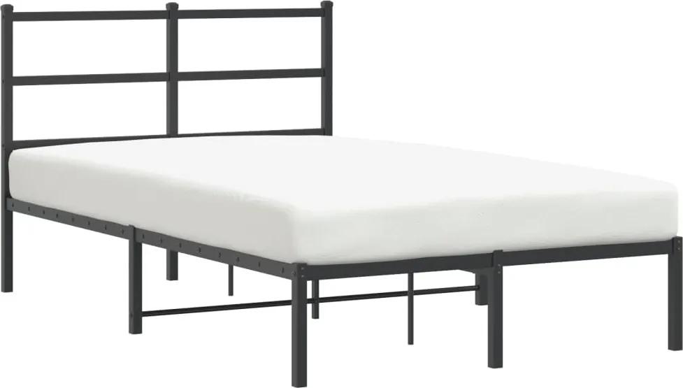 vidaXL Kovový rám postele s čelem 120 x 200 cm [355363] Barva: Černá