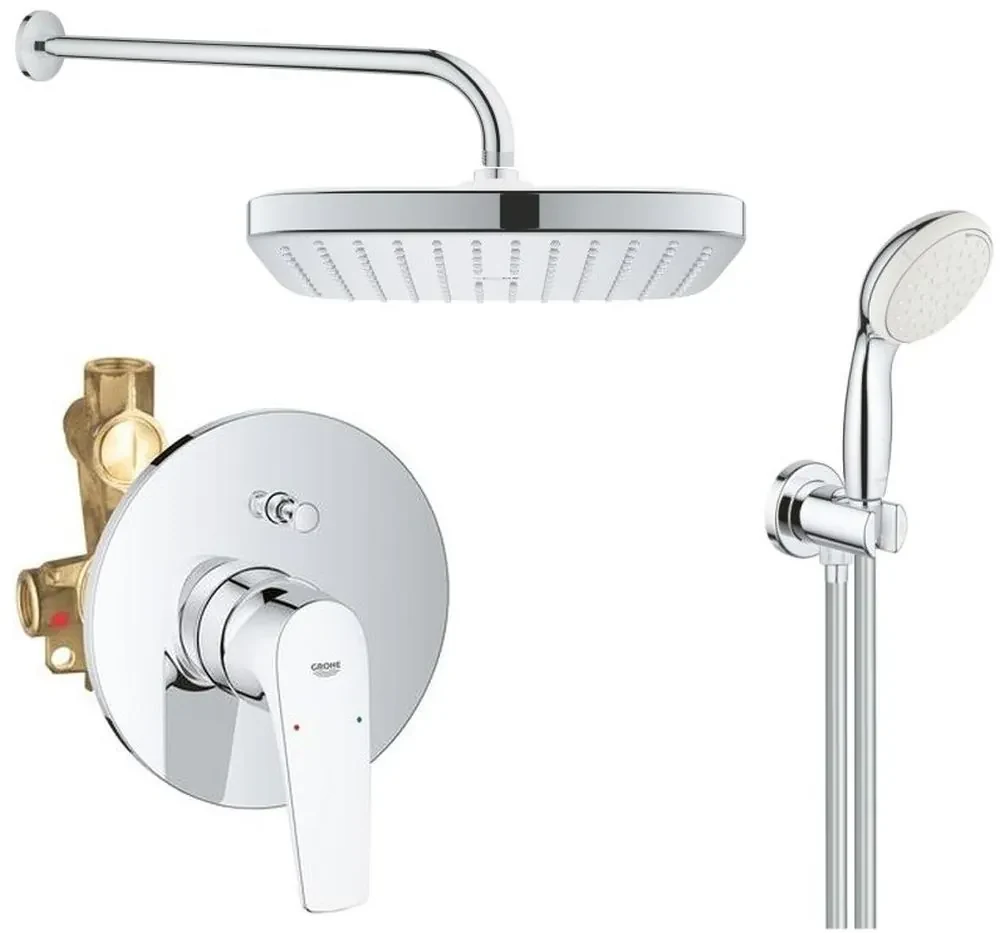 Grohe Start Flow zestaw prysznicowy podtynkowy z deszczownicą chrom (29117000, 26406001 ...
