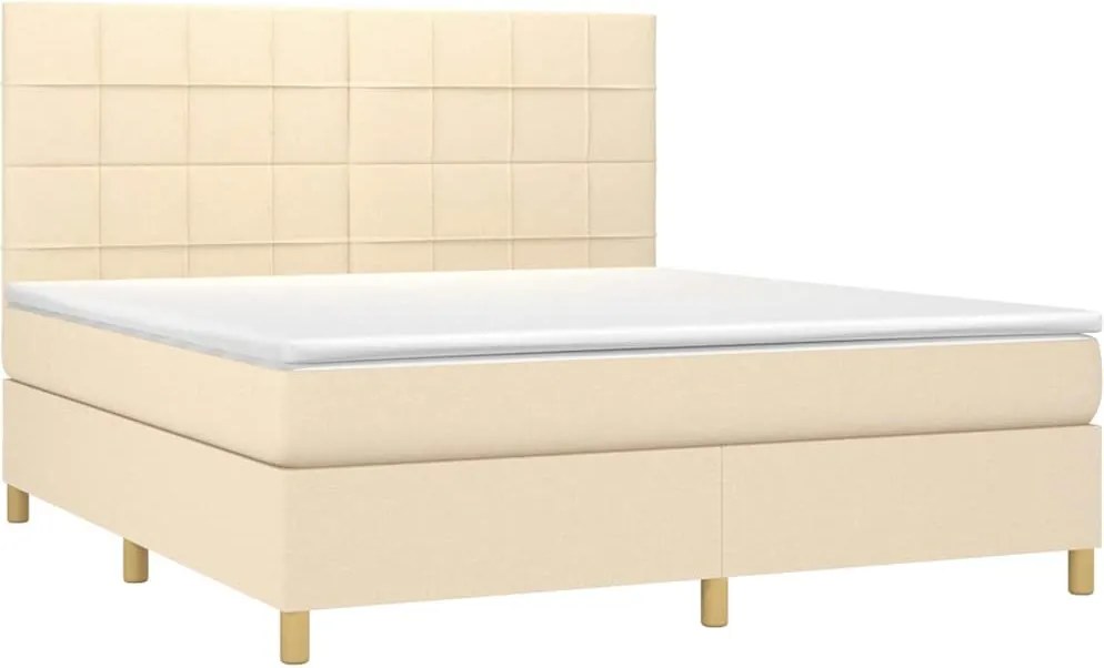 Box spring postel s matrací krémová 160x200 cm textil 3142350
