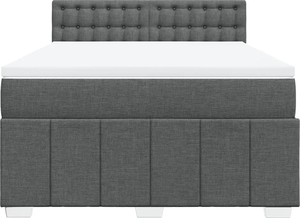 Box spring postel s matrací tmavě šedá 140x200 cm textil 3289406