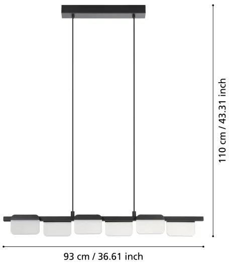 Eglo 98876 - LED Stmívatelný lustr na lanku ERVIDEL 6xLED/4,5W/230V