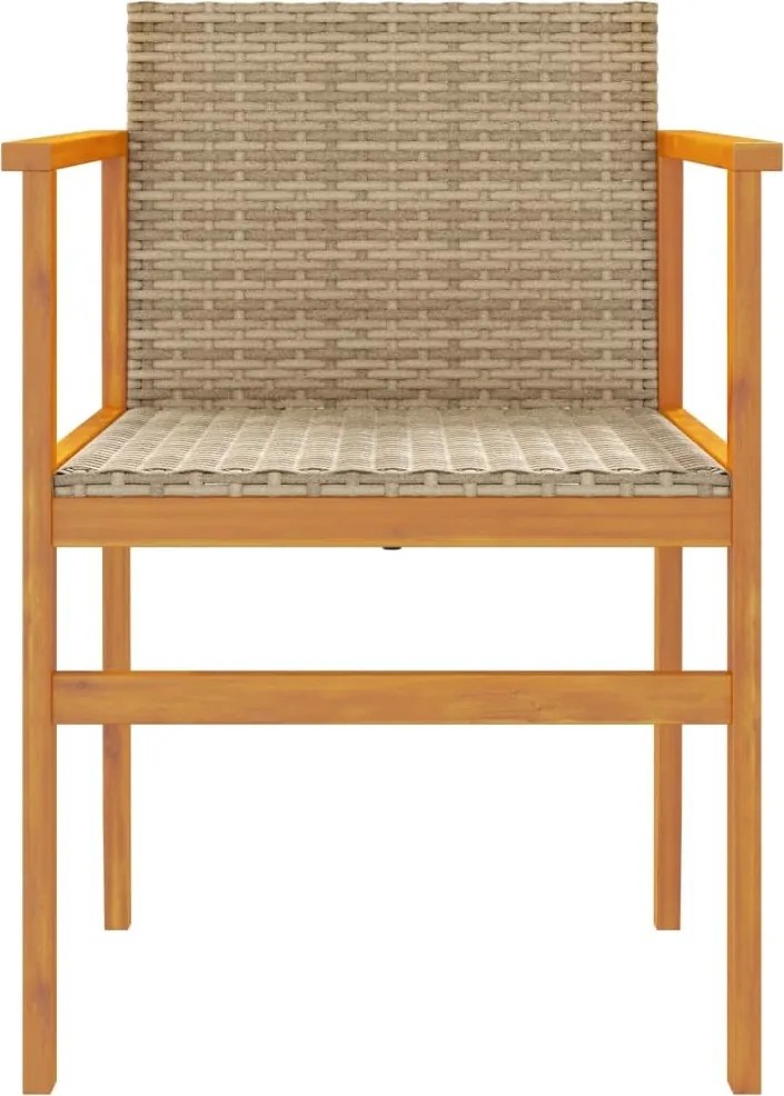 vidaXL Zahradní židle 2 ks polyratan a masivní dřevo [368710] Barva: Šedá