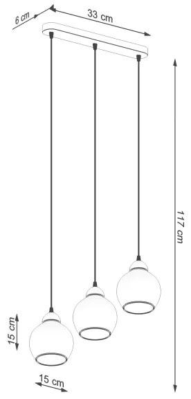 Sollux SL.1142 - Lustr na lanku ALINO 3xE27/60W/230V černá