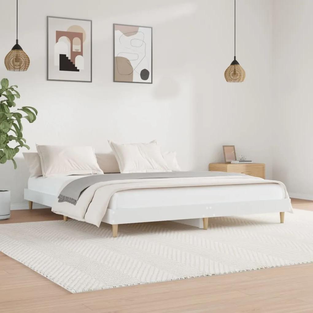 Rám postele bílý 150 x 200 cm kompozitní dřevo,  832029