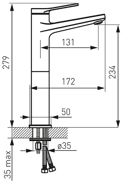 Ferro Stratos, Vysoká umyvadlová baterie, černá, BSC2LBL