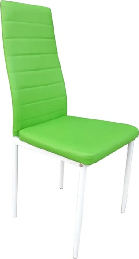 Tempo Kondela Židle, ekokůže zelená/ kov bíla, COLETA NOVA