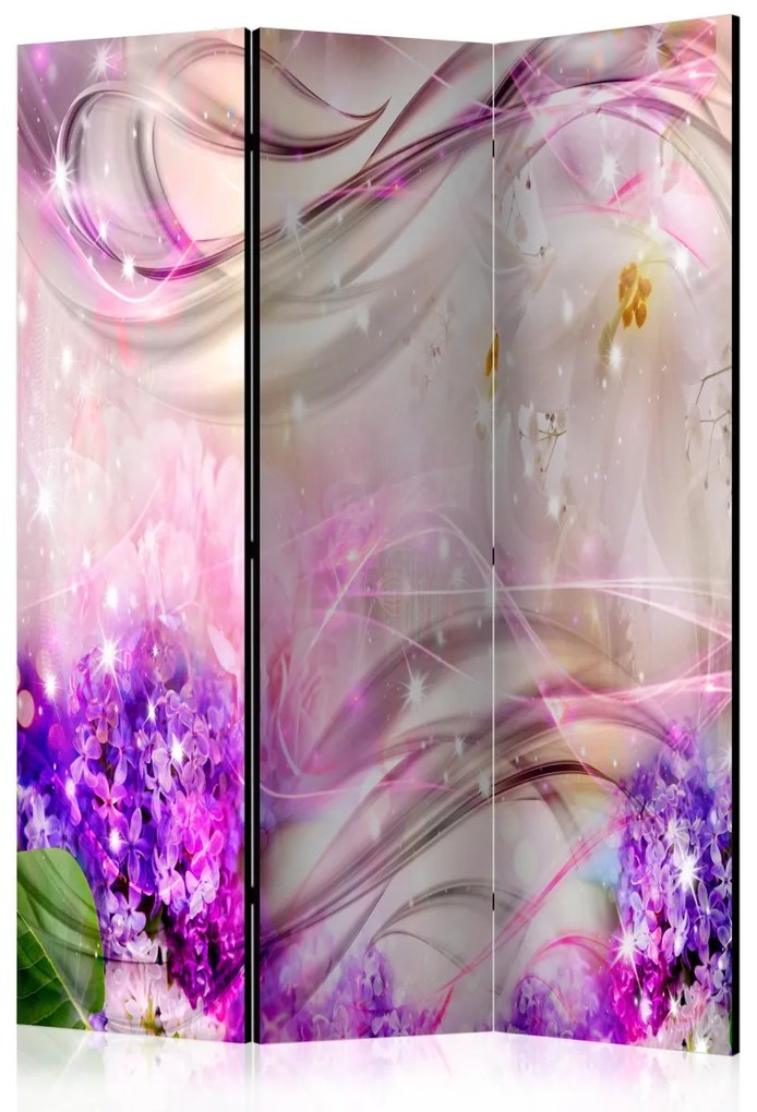 Paraván růžová abstrakce a květy Velikost (šířka x výška): 135x172 cm