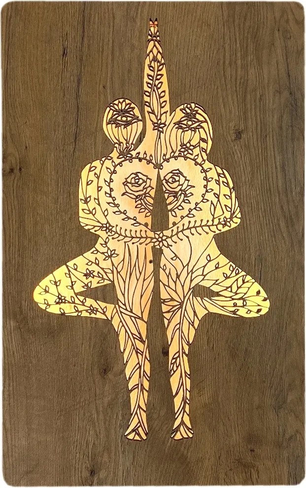 Li-Go "Souznění" světelný obraz 230V 38x62 cm provedení povrchu: jedle