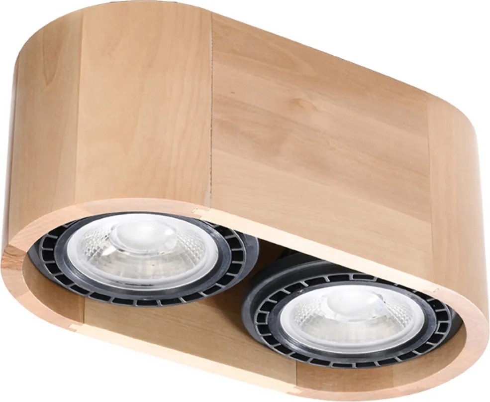 Sollux Lighting Stropní svítidlo BASIC 2 přírodní dřevo