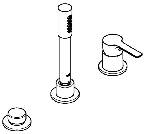GROHE 19965001 - Vanová tříotvorová baterie LINEARE lesklý chrom