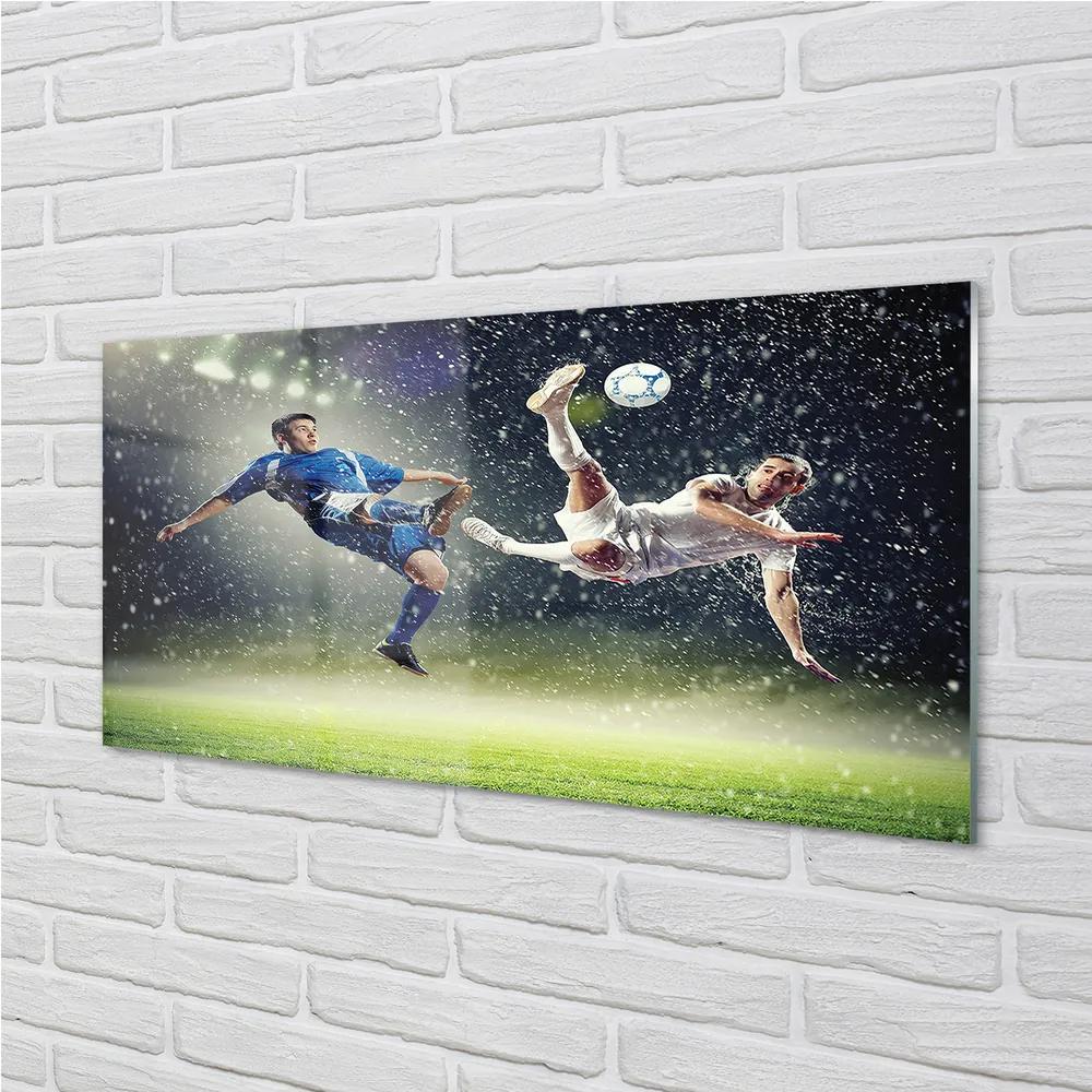 akrylový obraz Déšť míč lidé 140x70 cm
