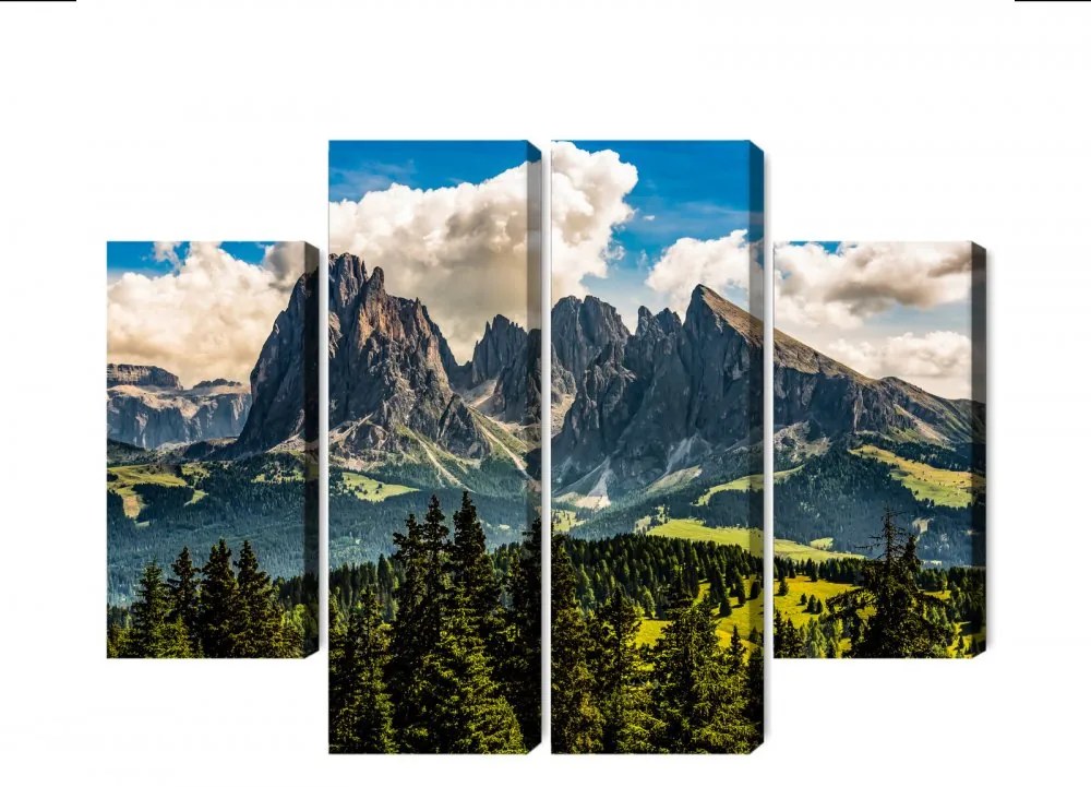 Vícedílný obraz Pohled Na Italské Dolomity 3D Nedostatek Nedostatek Přírodní plátno 200x150