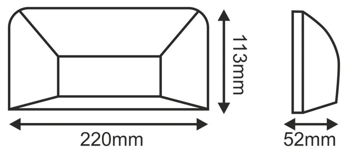 ACA Lighting LED přisazené svítidlo SLIM 6W/230V/3000K/350Lm/110°/IP65/IK08, hnědé