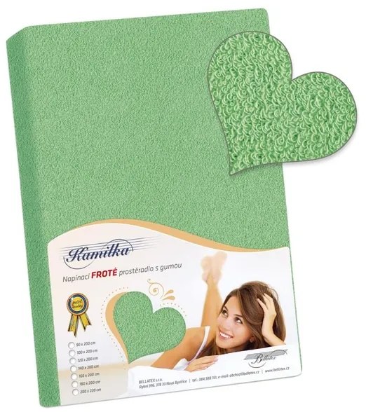 Bellatex Prostěradlo froté zelená rozměr 200x200 cm