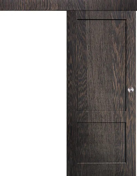 posuvné interiérové dveře na stěnu vasco doors LISBONA plné, model 1 Průchozí rozměr: 70 x 197 cm, Orientace dveří: Levé dveře, Dekor: Dub přírodní