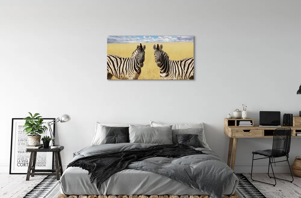 Obrazy na plátně zebra box 140x70 cm