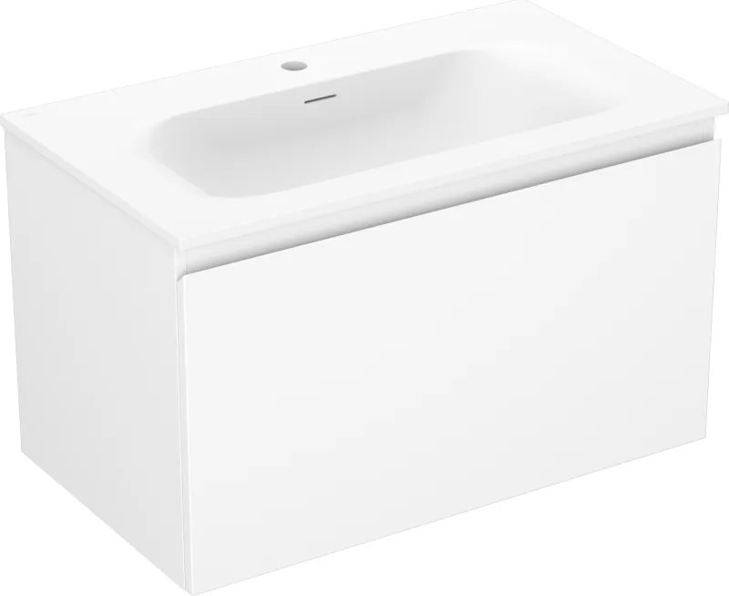 Mexen Orio, koupelnová skříňka 80 cm s umyvadlem Vela, 1 zásuvka, bílá matná, 91A10-08047-1-BF01-W23M01