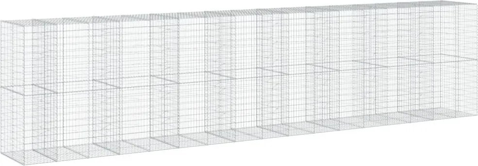 Gabionový koš s víkem 850 x 100 x 200 cm pozinkované železo 3295240