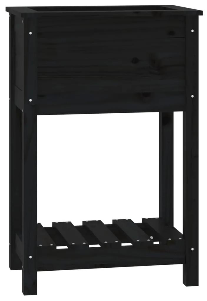 vidaXL Truhlík s policí černý 54 x 34,5 x 81 cm masivní borové dřevo