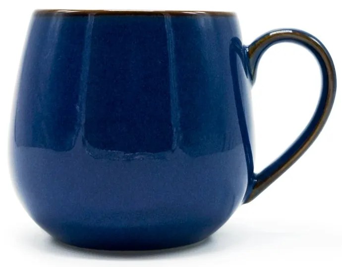 Porcelánový hrnek Matilda, 400 ml – lesklý, kobaltově modrý, s kropenatým efektem