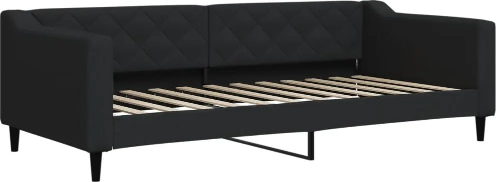Válenda s přistýlkou černá 90 x 200 cm textil 3197428