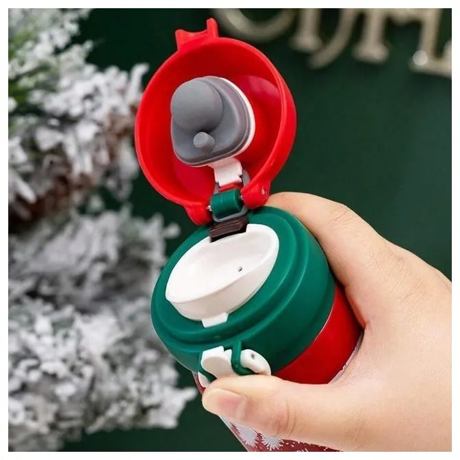 Flamenco Mystique Termohrnek, termoska 500 ml, zimní vánoční bílá bd39b.