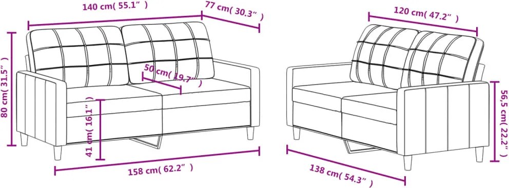2dílná sedací souprava s poduškami světle žlutá textil 3201279