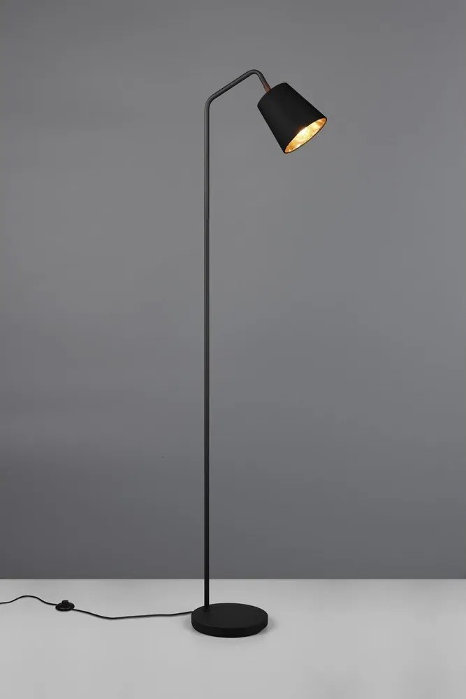 Černá stojací lampa s textilním stínidlem (výška 148 cm) Buddy – Reality