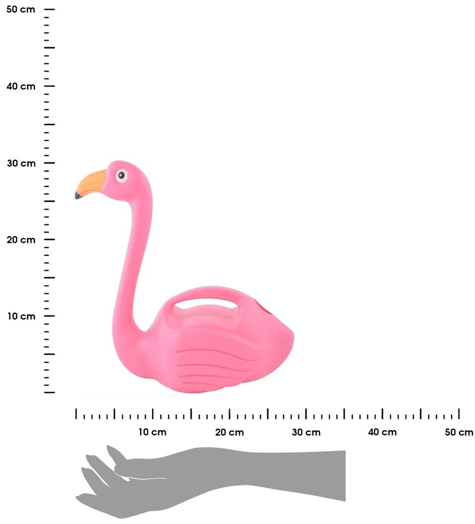 Dětská konev na zalévání Flamingo, 1,5 l, růžová