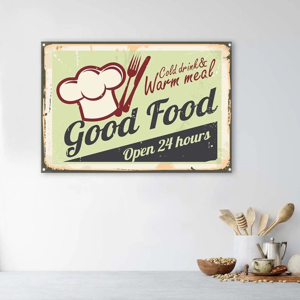Gario Obraz na plátně Cedule dobré jídlo Rozměry: 60 x 40 cm