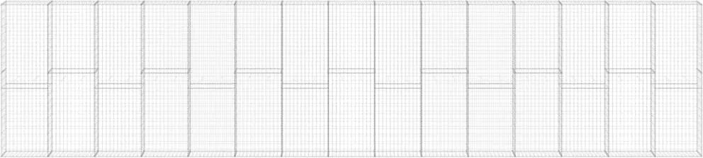 Gabionová zeď s víky pozinkovaná ocel 900 x 30 x 100 cm 147819