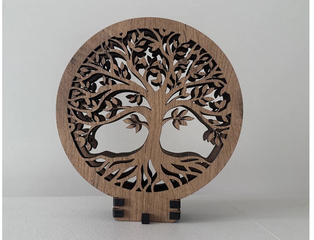 Li-Go "Strom života" lampa s dvojstěným prořezem 30x31 cm provedení povrchu: dub světlý