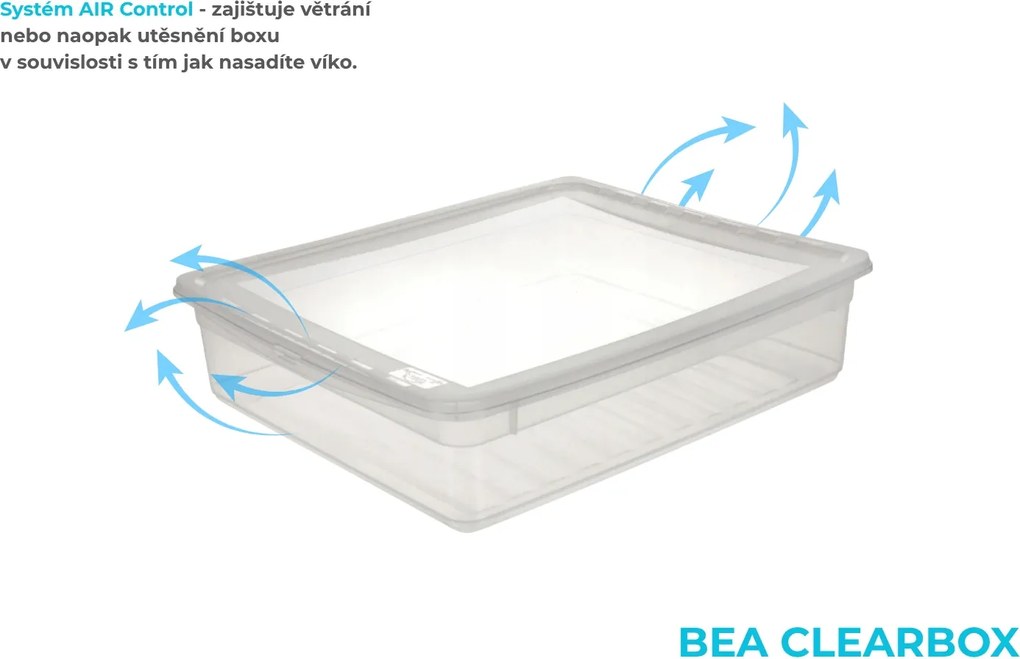Keeeper Sada 8 úložných boxů s víkem (má 2 funkce) BEA Clearbox (3 x 1,7L, 2 x 5,5L, 3 x 18L)