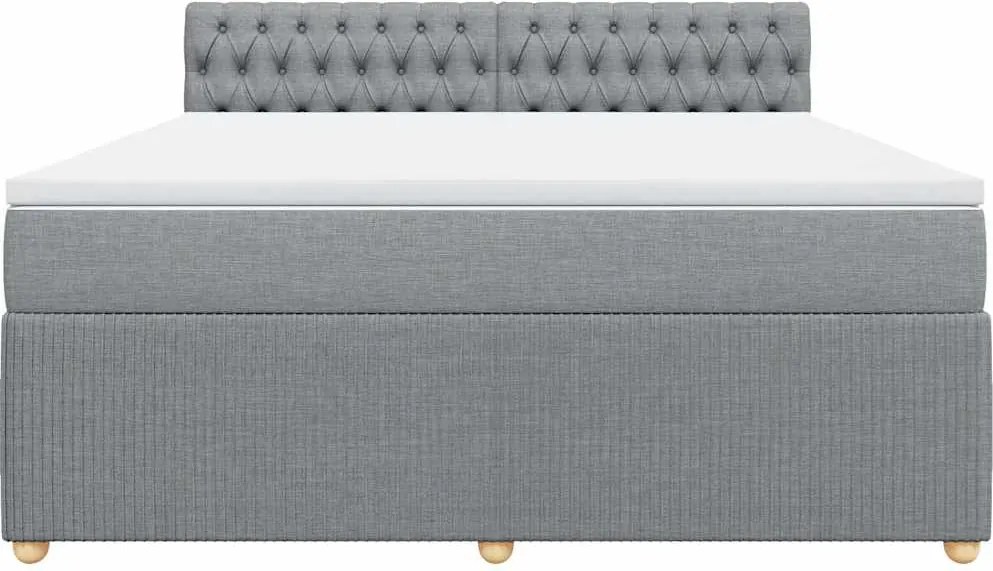 Box spring postel s matrací světle šedá 180 x 200 cm textil 3287542