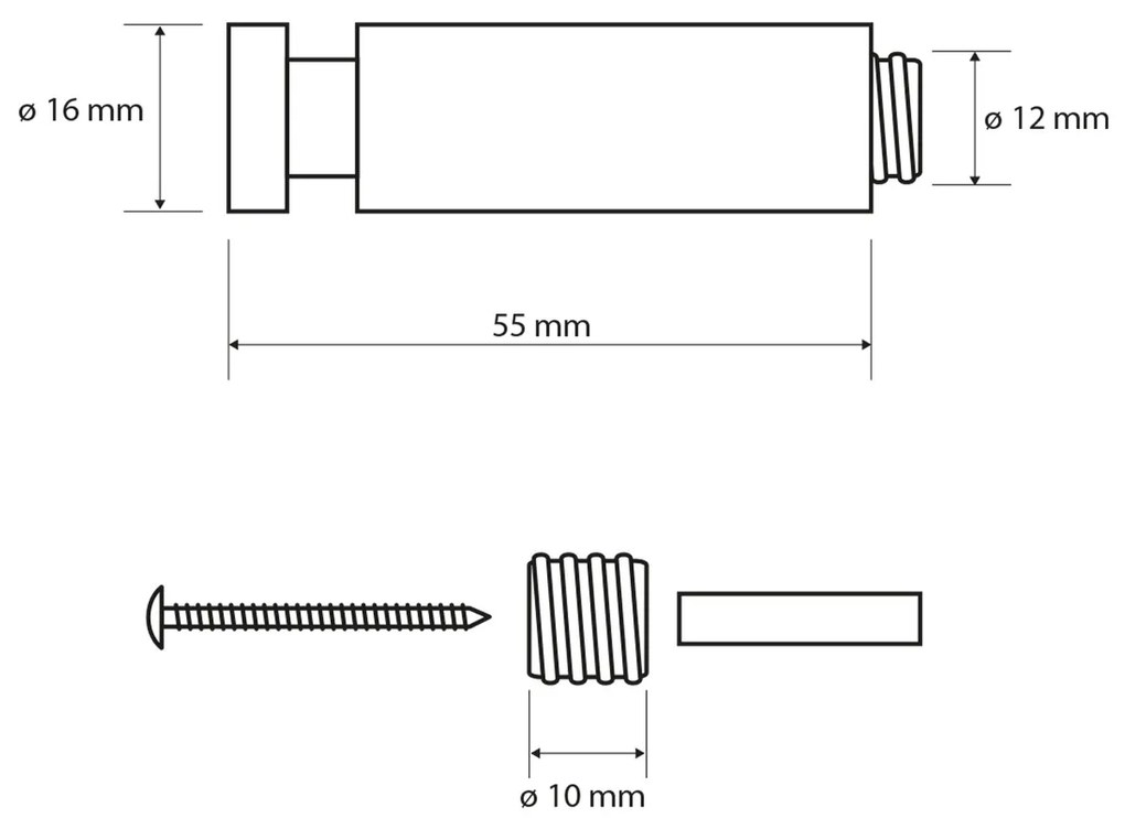 SAPHO XR213 X-Round věšáček 5 cm, stříbrná