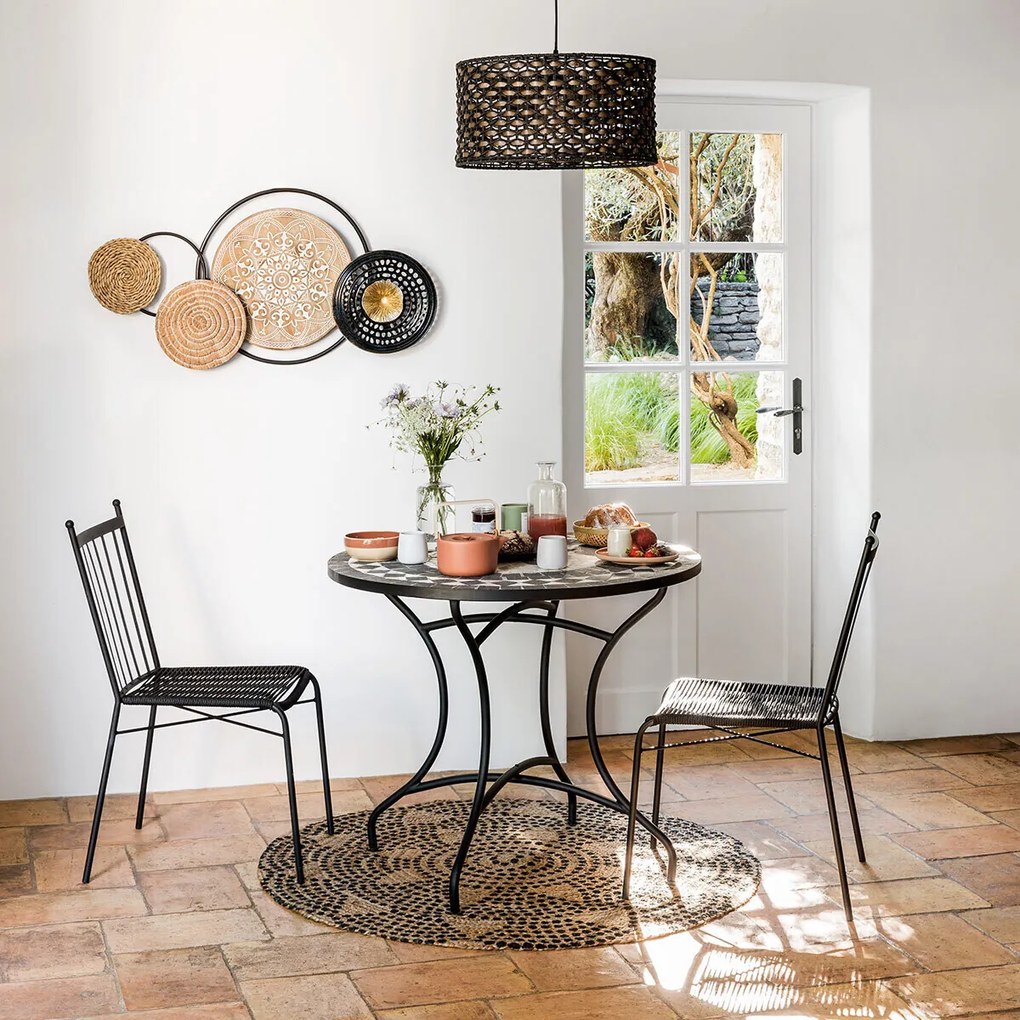 Atmosphera Jutový koberec, kulatý, Ø 120 cm, geometrický vzor, béžový