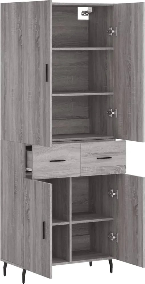 Skříň highboard šedá sonoma 69,5 x 34 x 180 cm kompozitní dřevo 3198167