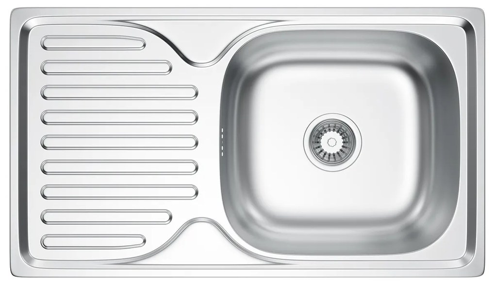Erga HD, 1-komorový ocelový dřez 760x430x160 mm, dekor hladký broušený satén, ERG-MLS-HD7643