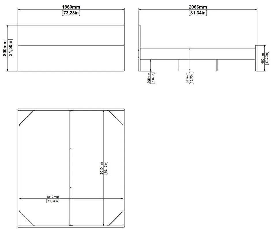 Dvoulůžková postel v dekoru dubu bez roštu 180x200 cm v přírodní barvě Naia – Tvilum